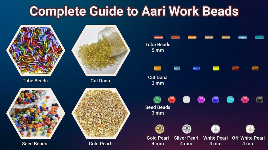 Complete Guide to Aari Work Beads: Types, Sizes & Uses – INDIKONB