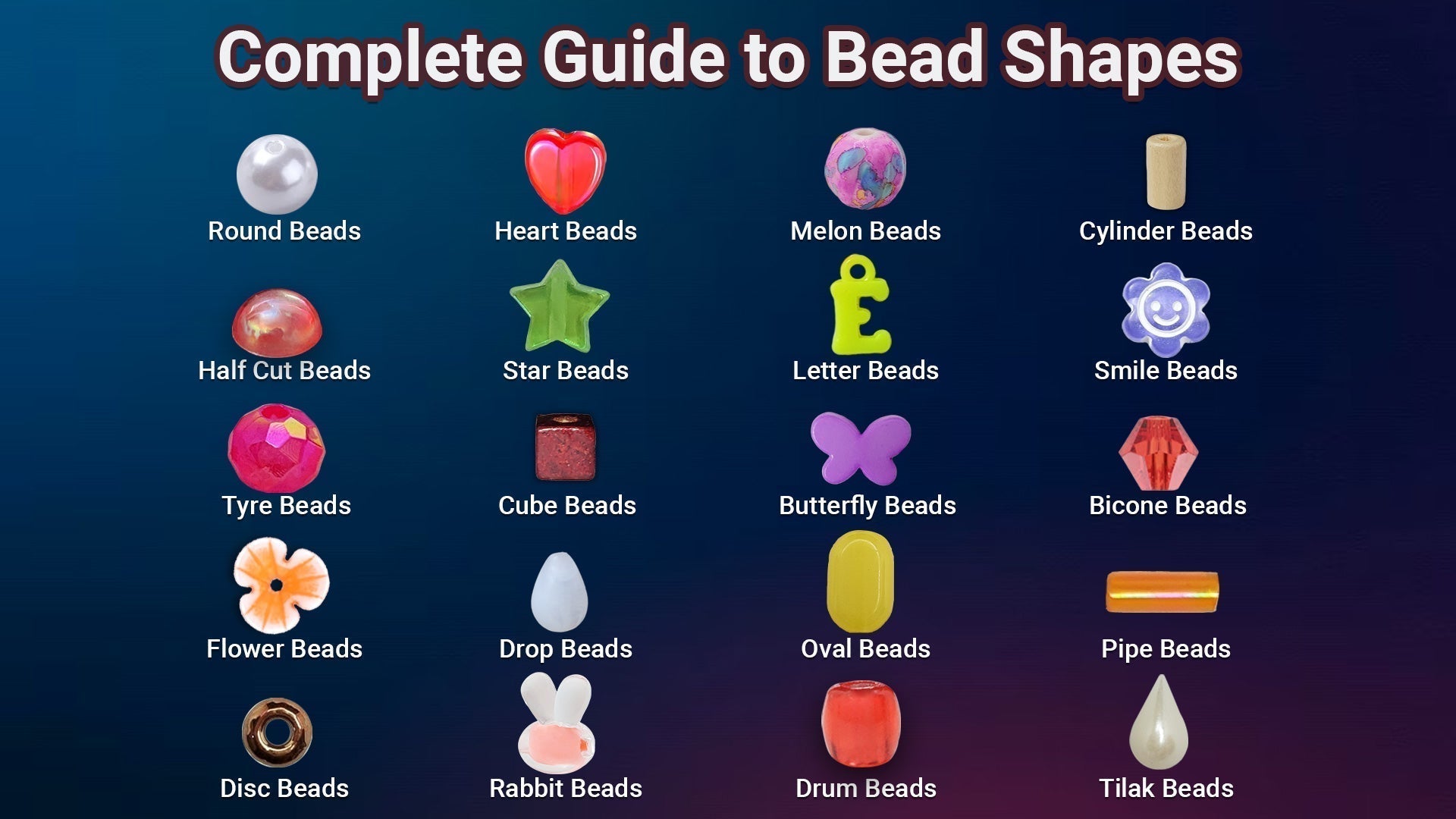 Complete Guide to Bead Shapes for Jewellery & Craft – INDIKONB